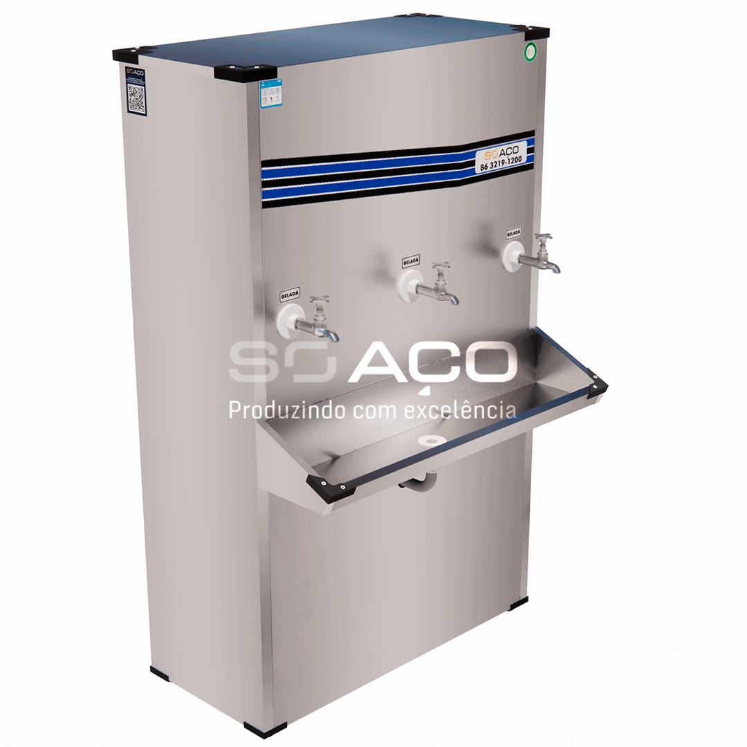 Só Aço - BI03TI220V – BEBEDOURO PLUS COM 03 TORNEIRAS